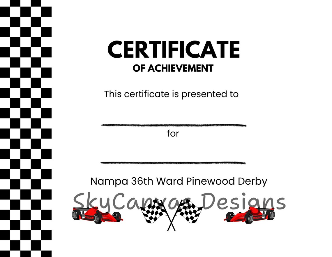 Pinewood Derby Certificates | Editable & Printable Cub Scouts Awards ...