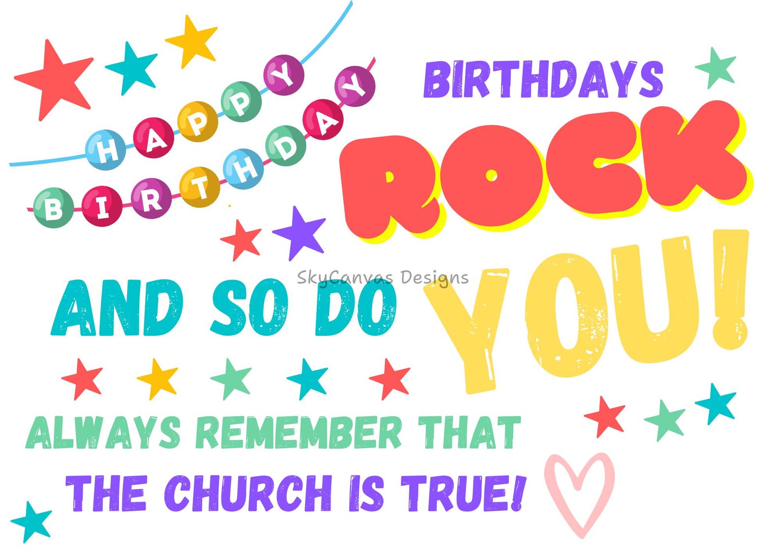 LDS Primary Birthday Printable | Birthdays Rock and so Do You | Fun ...