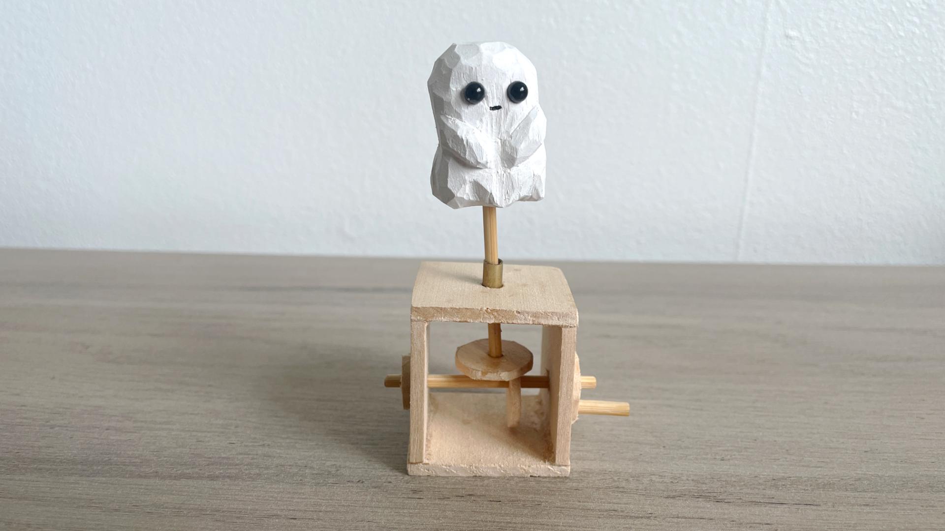 Cute Ghost Automata, Kinetic Sculpture, Mechanical Toy, Handmade Halloween Gift, Spooky Art ...