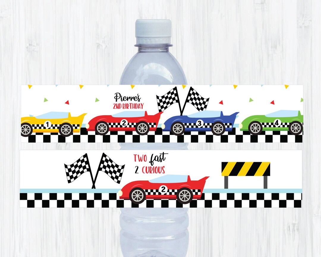 Racing Cars Water Bottle - Cars Birthday Label - Formula 1 Label ...