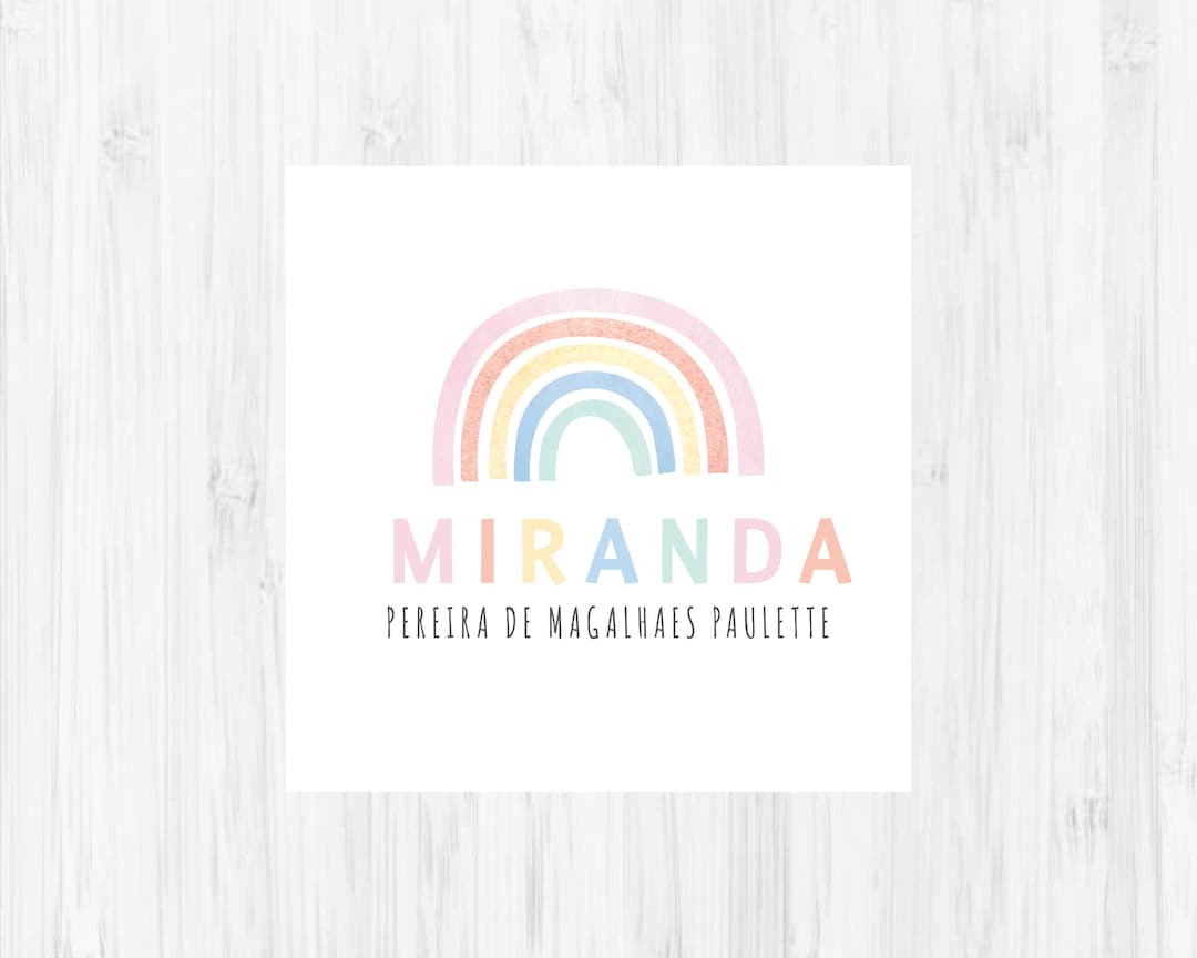 Rainbow Pastel Name Tag – Printable Gift Tag for Birthday Party - Gift ...