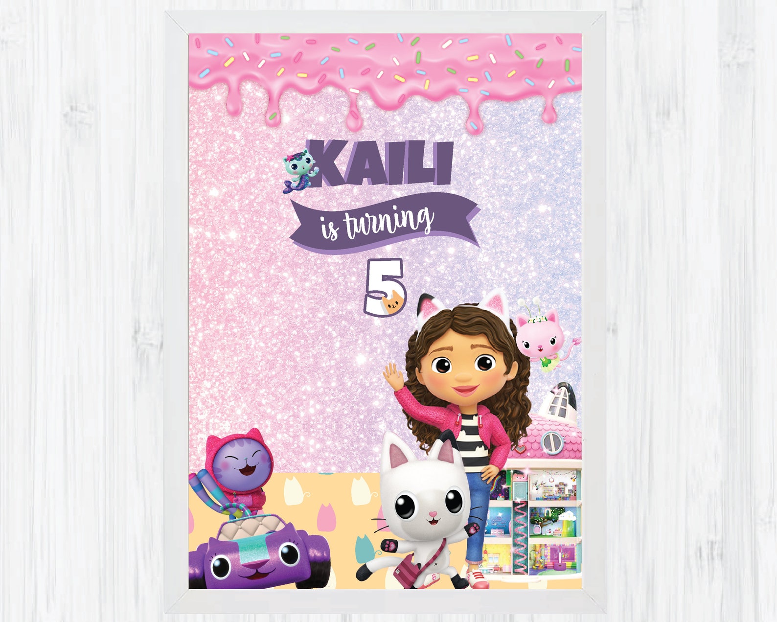 Personalized Gabby's Dollhouse Birthday Welcome Sign (digital Download ...