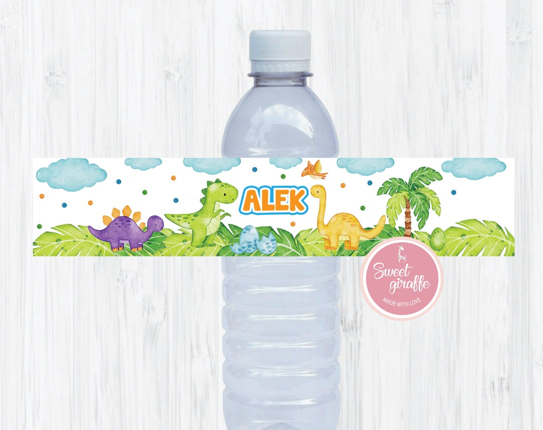 Dinosaur Water Bottle Label, Dinosaur Label, Three Rex Party Favour ...