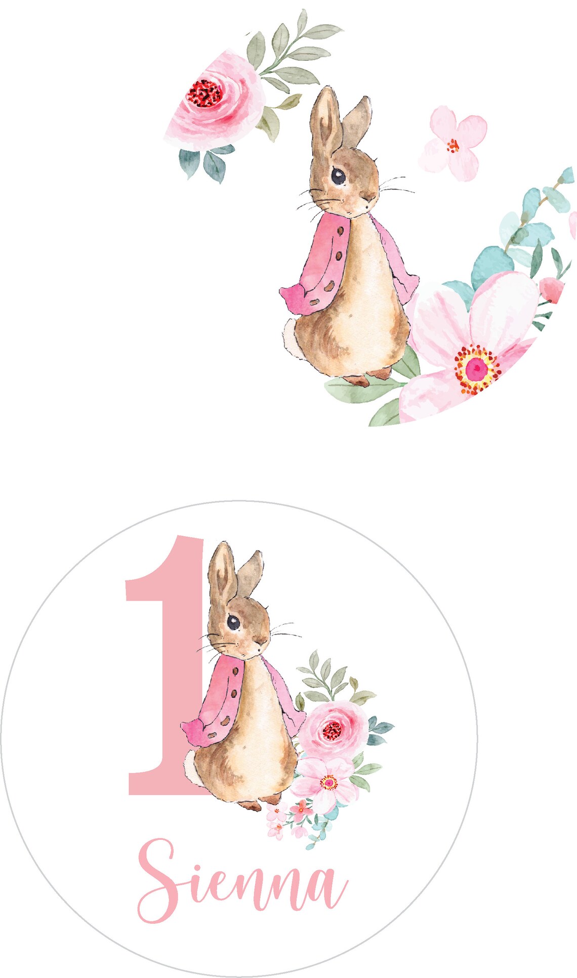 Digital Flopsy Bunny Birthday Cupcakes Topper - Etsy