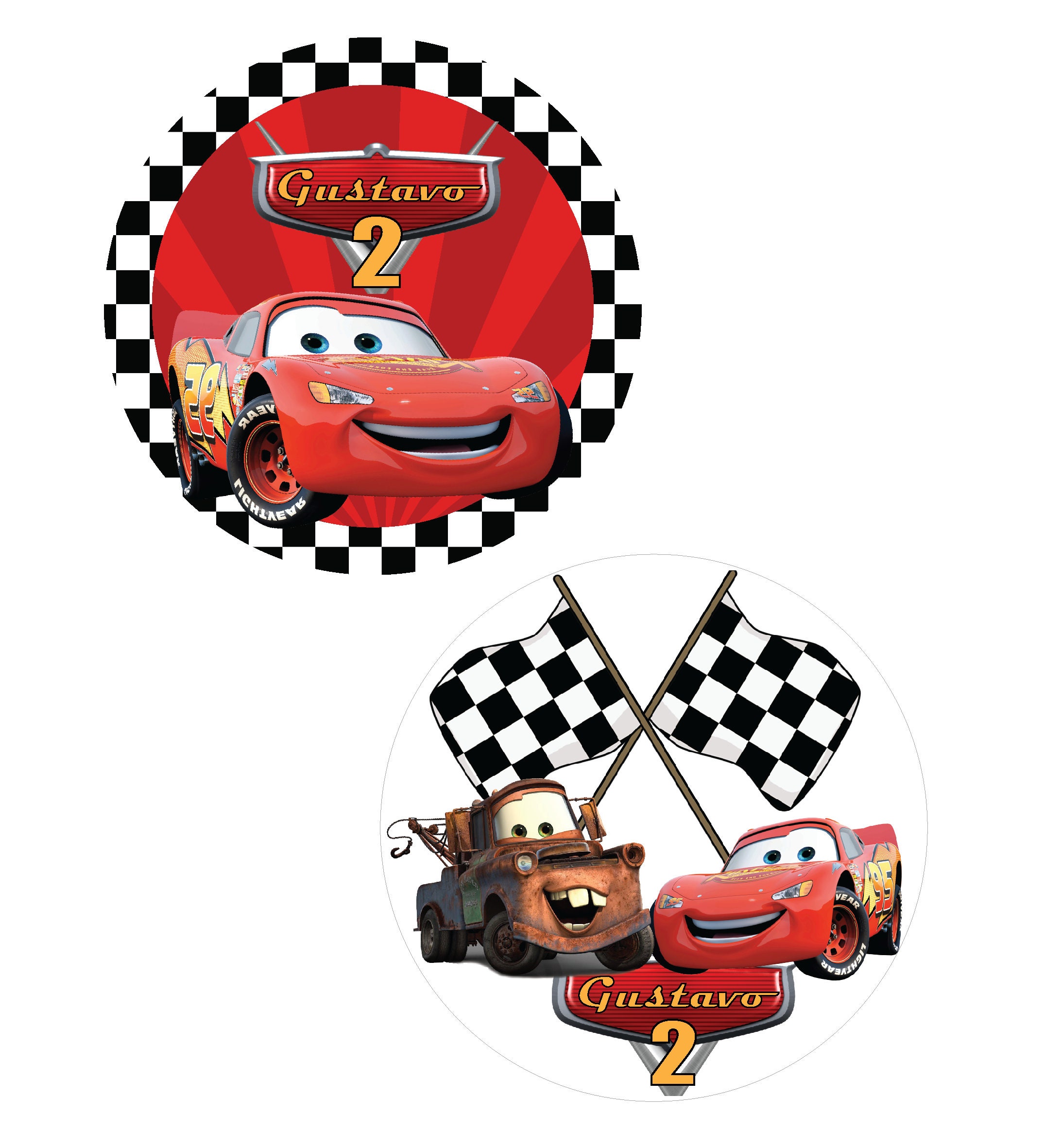 Physical Cars Lighting Mcqueen Cupcake Topper Personalised - Etsy