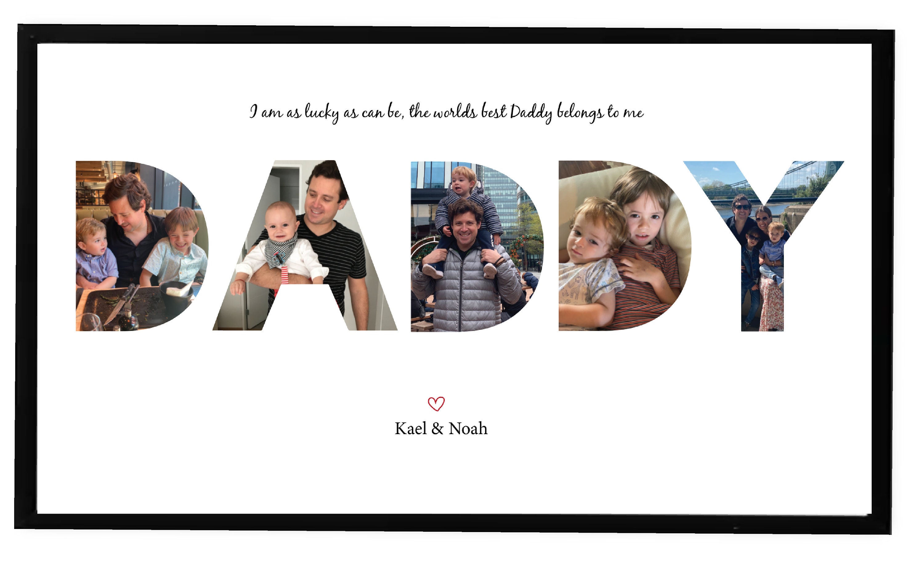 Digital Personalised DADDY Collage Photo Frame Father Day Gift Daddy ...