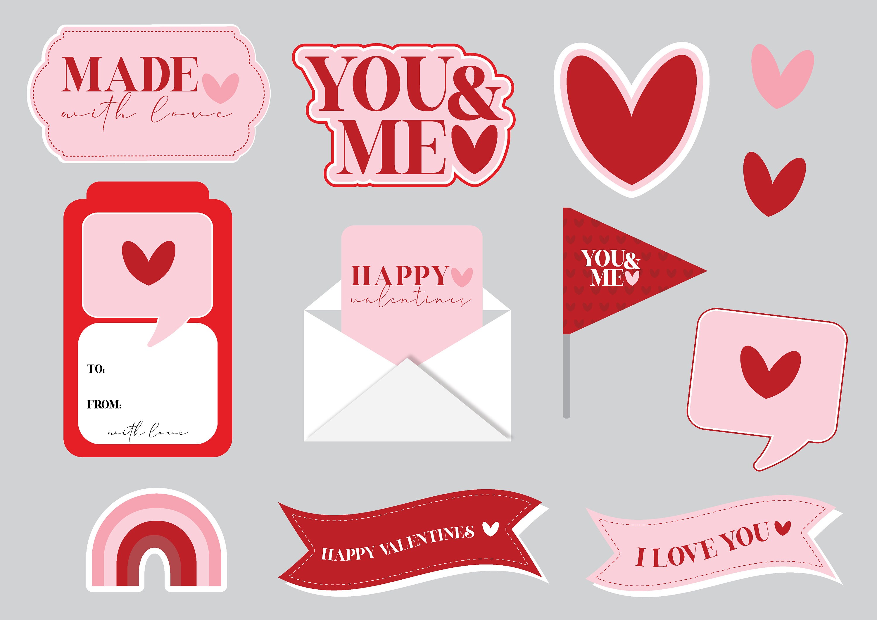 Valentine's Day Clipart Cute Little Valentine's - Etsy