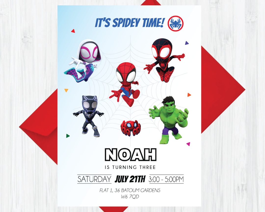 Spidey Invitation - Spidey and His Amazing Friends Birthday Party ...