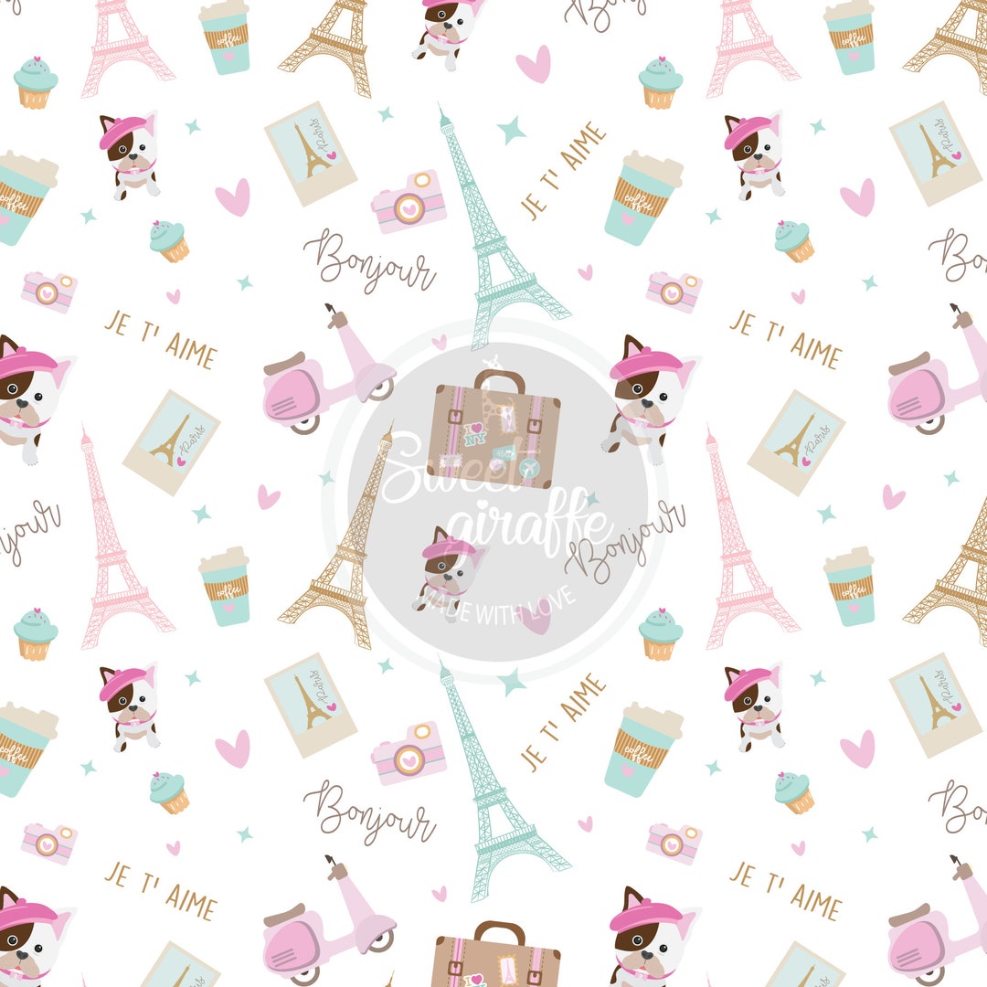 Paris Digital Paper - Eiffel Tower Printable Digital Background Papers ...
