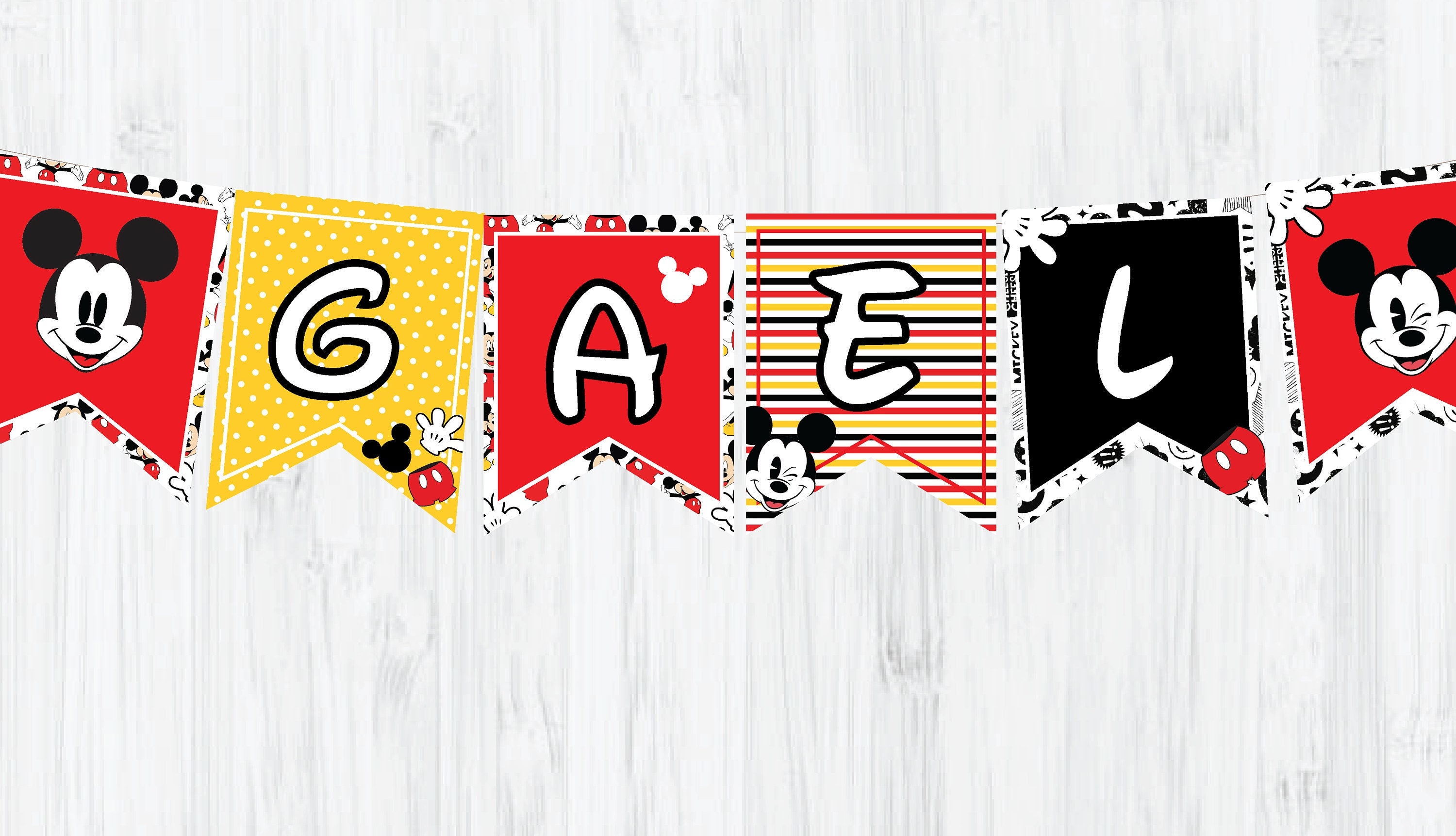 Mickey Mouse Printable Bunting Mickey Party Decor party - Etsy