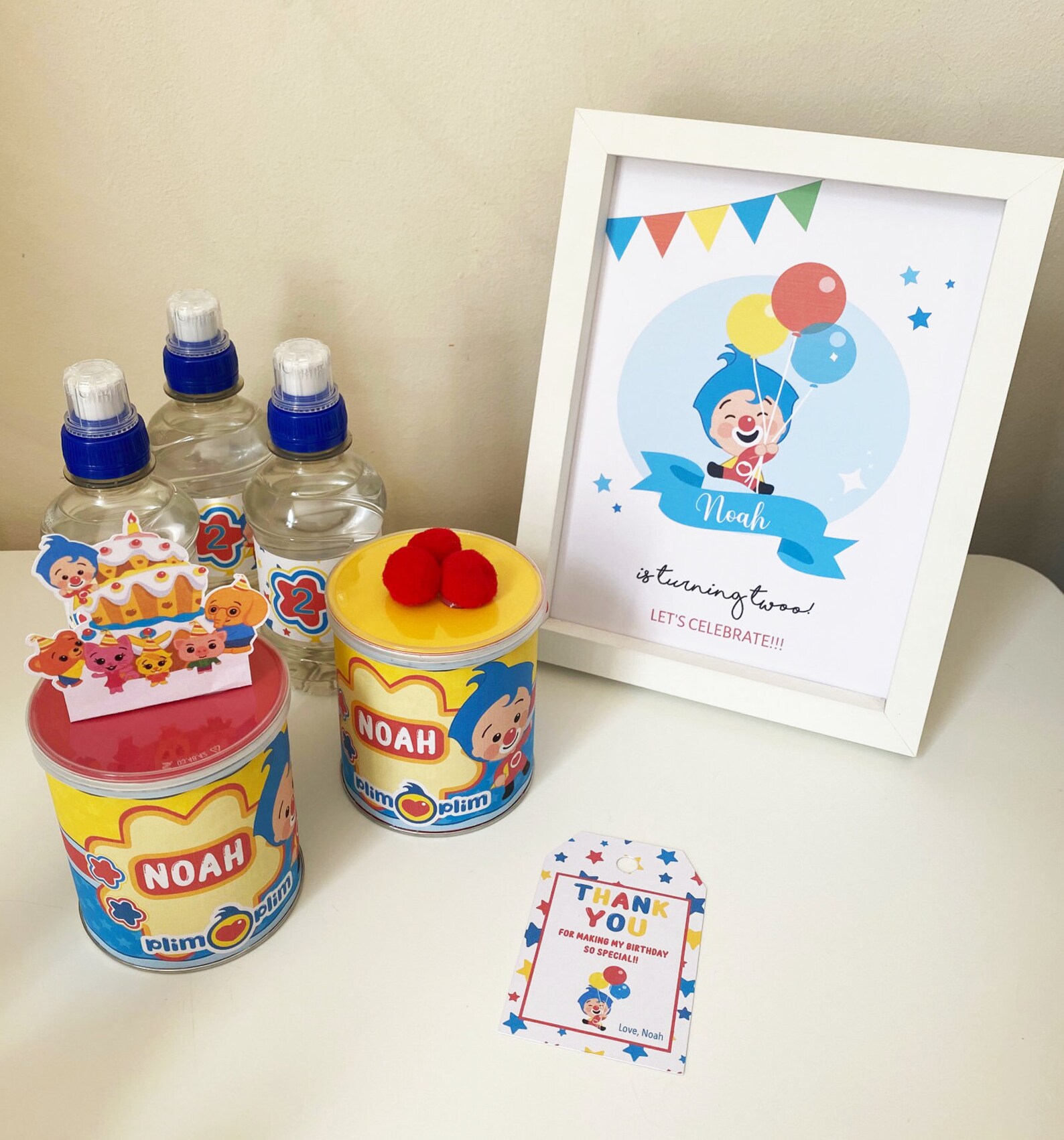 Plim Plim First Birthday Milestone Board: Personalized Party Decoration ...