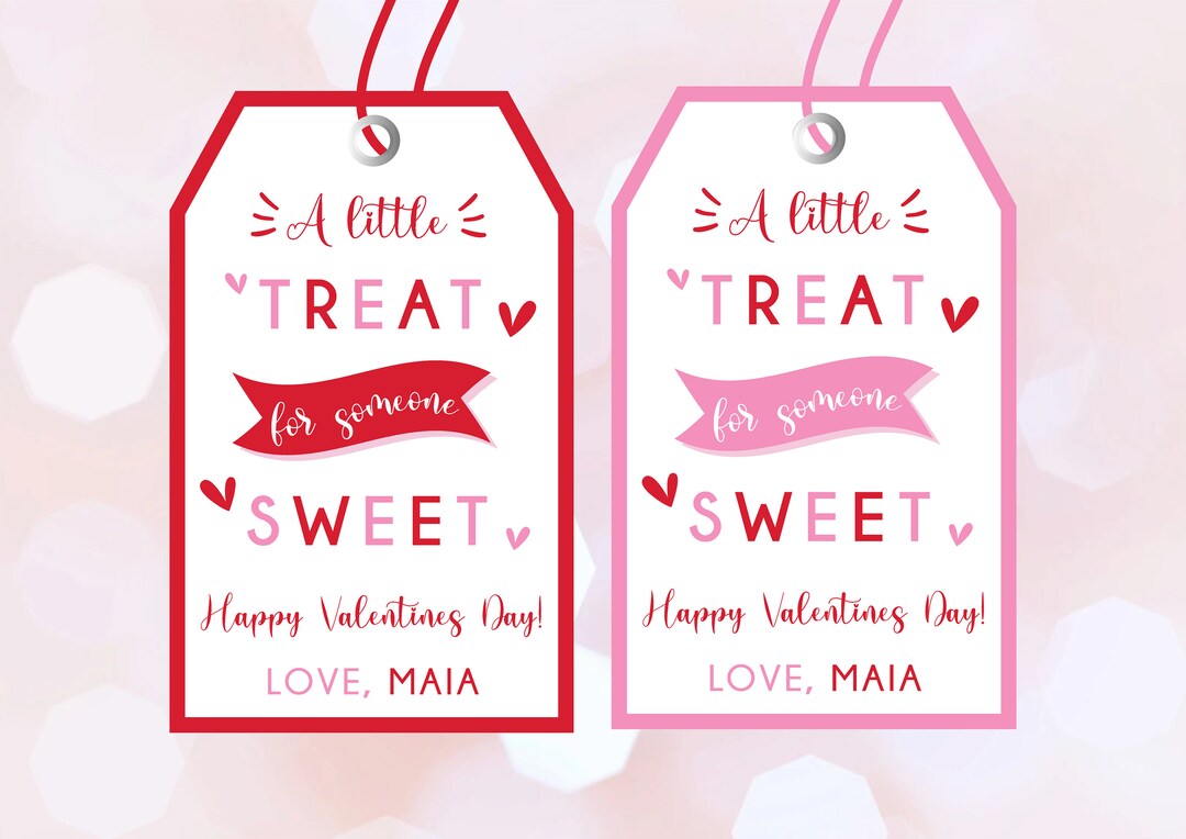 Valentines Day Gift Tags, Sweet Treat Valentine's Day, Happy Valentines ...