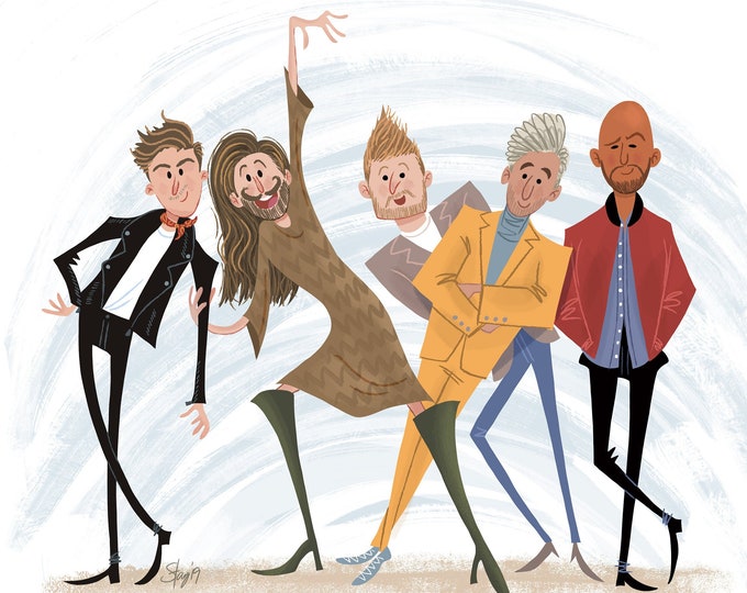 Illustration of Fab 5 From Netflix's "queer Eye" - Etsy