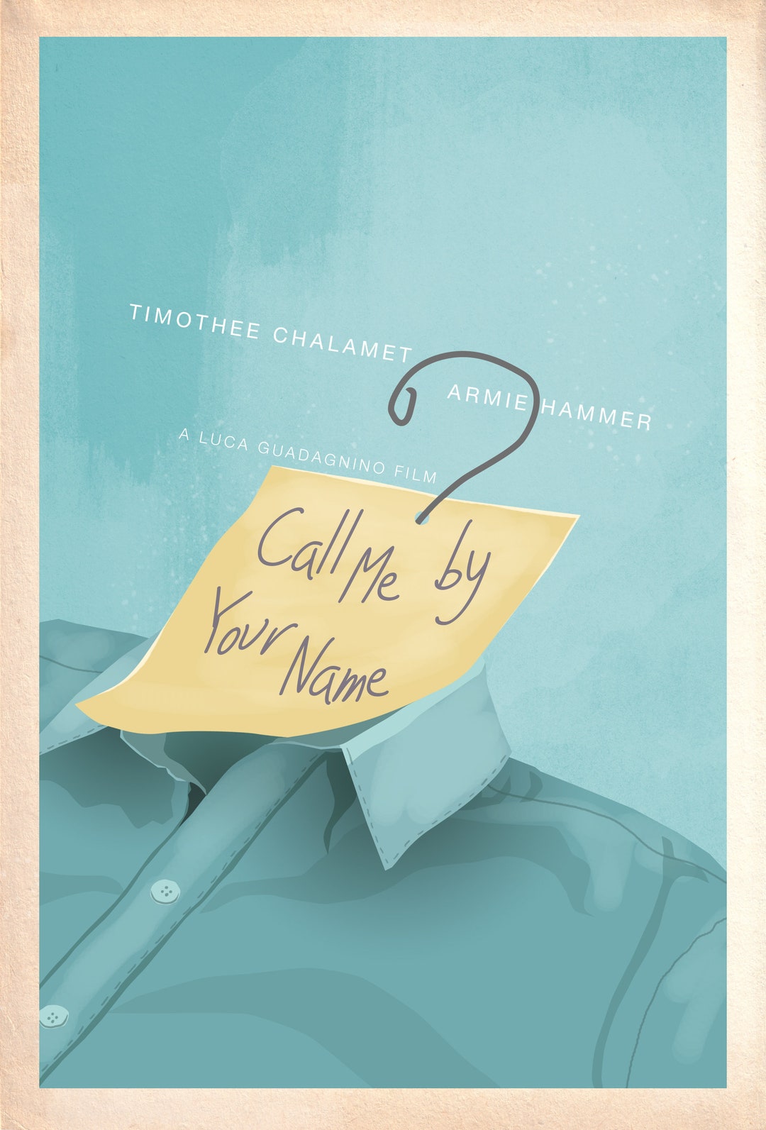 Minimalist Poster Design of "call Me by Your Name" [2017] - Etsy