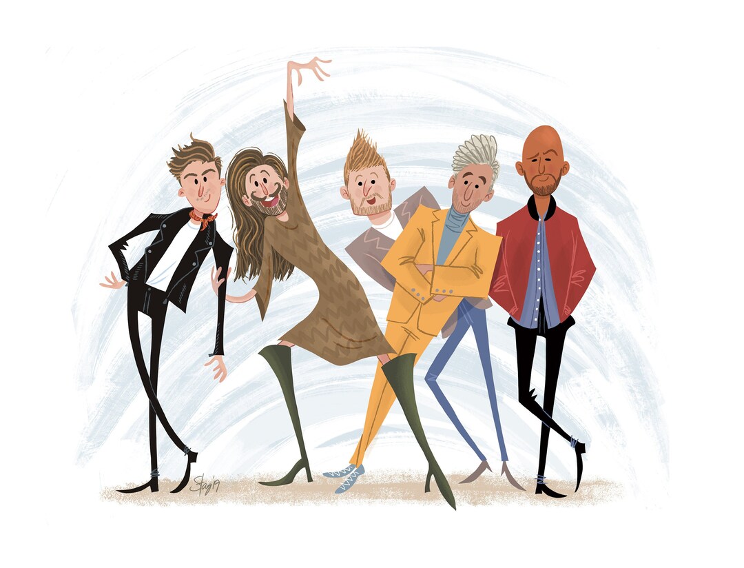 Illustration of Fab 5 From Netflix's "queer Eye" - Etsy