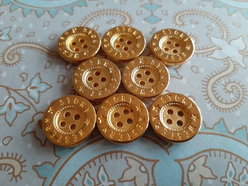 11/16 28L 18mm Western Style Gold Buttons Last 8 Only - Etsy