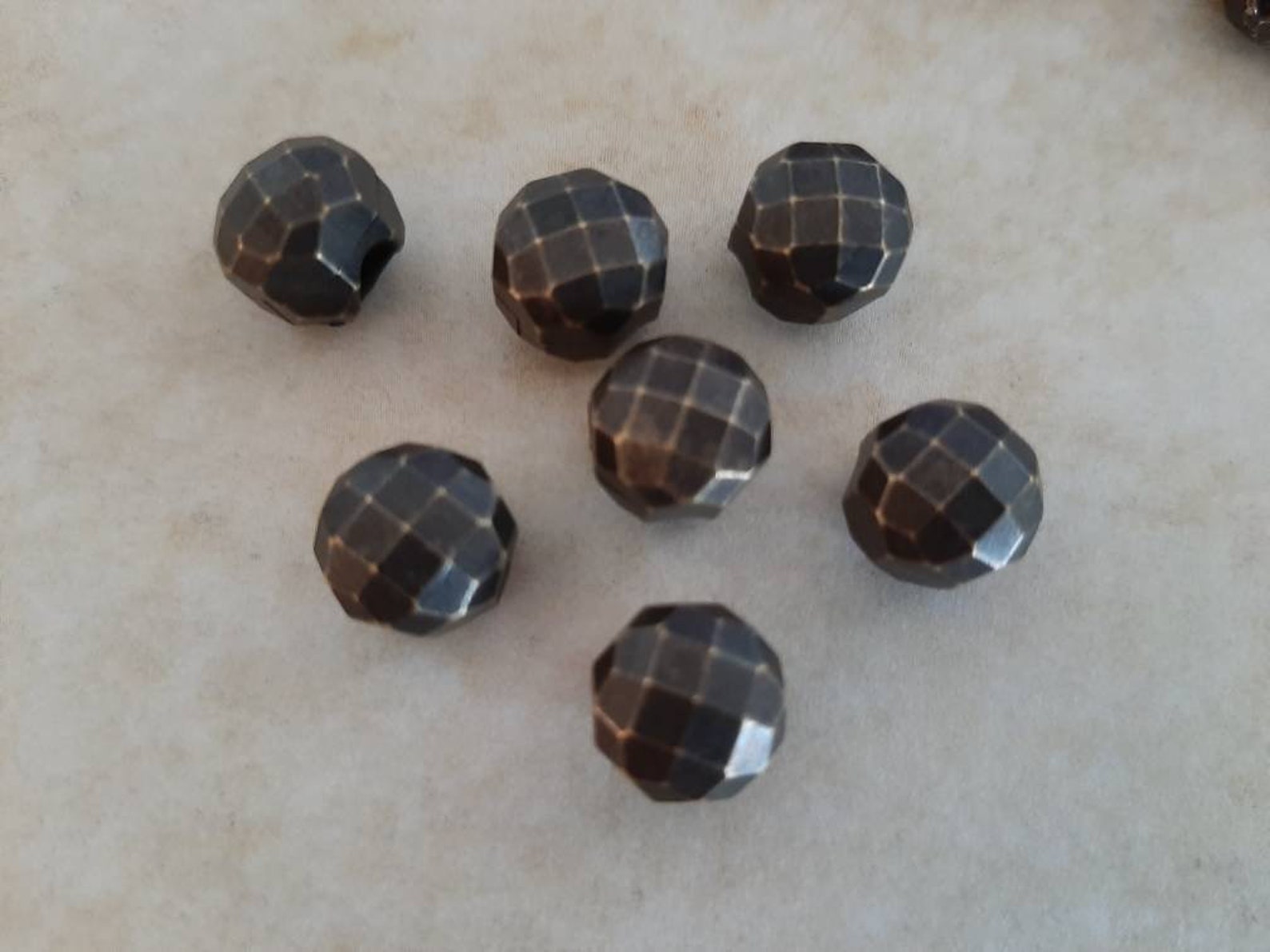 3/8 16L 10mm Antique Brass Multi-faceted Ball Shank | Etsy