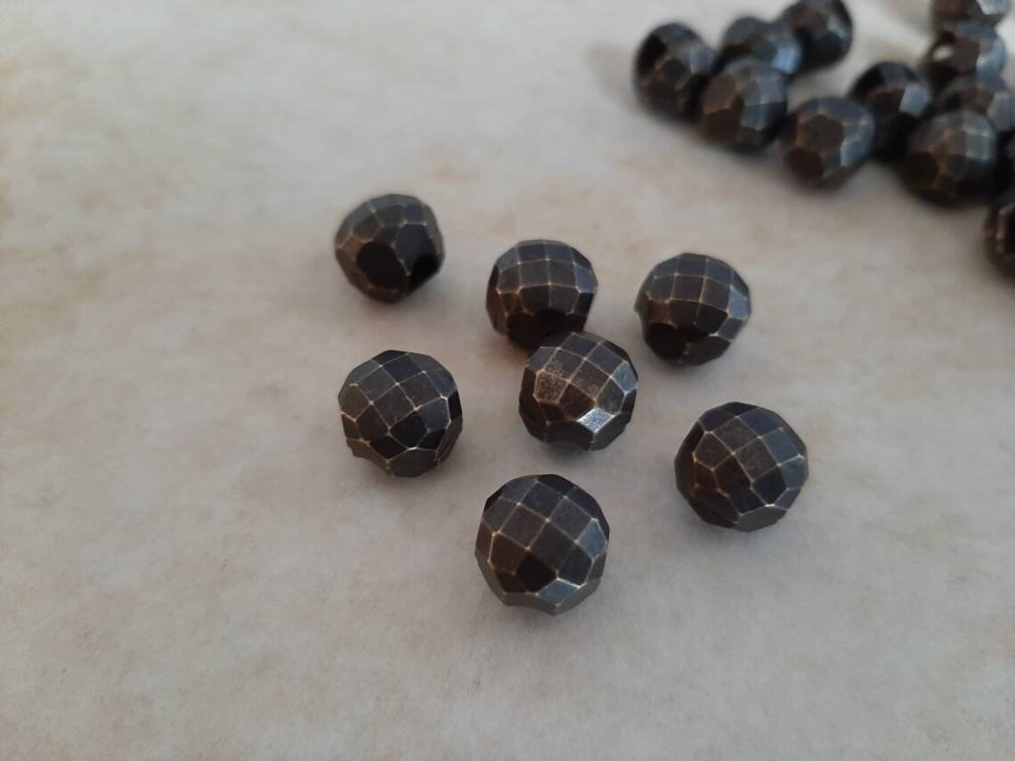 3/8 16L 10mm Antique Brass Multi-faceted Ball Shank | Etsy