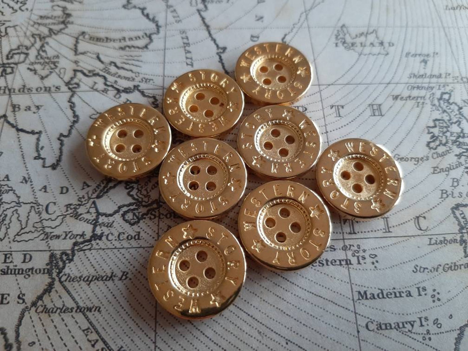11/16 28L 18mm Western Style Gold Buttons Last 8 Only - Etsy