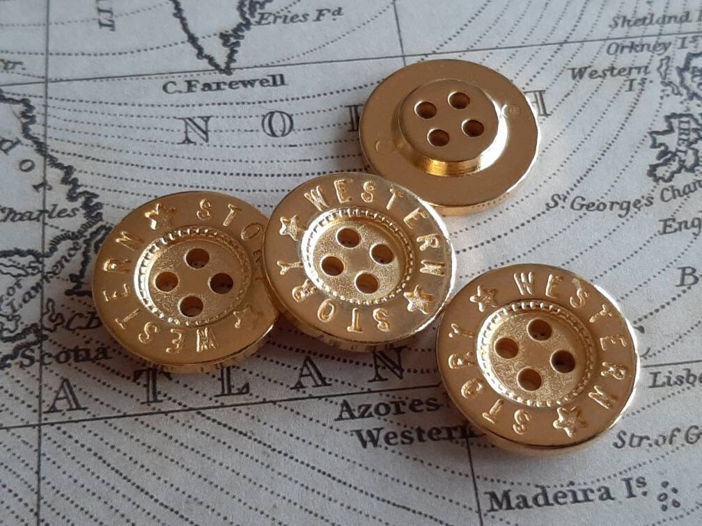 11/16 28L 18mm Western Style Gold Buttons Last 8 Only | Etsy