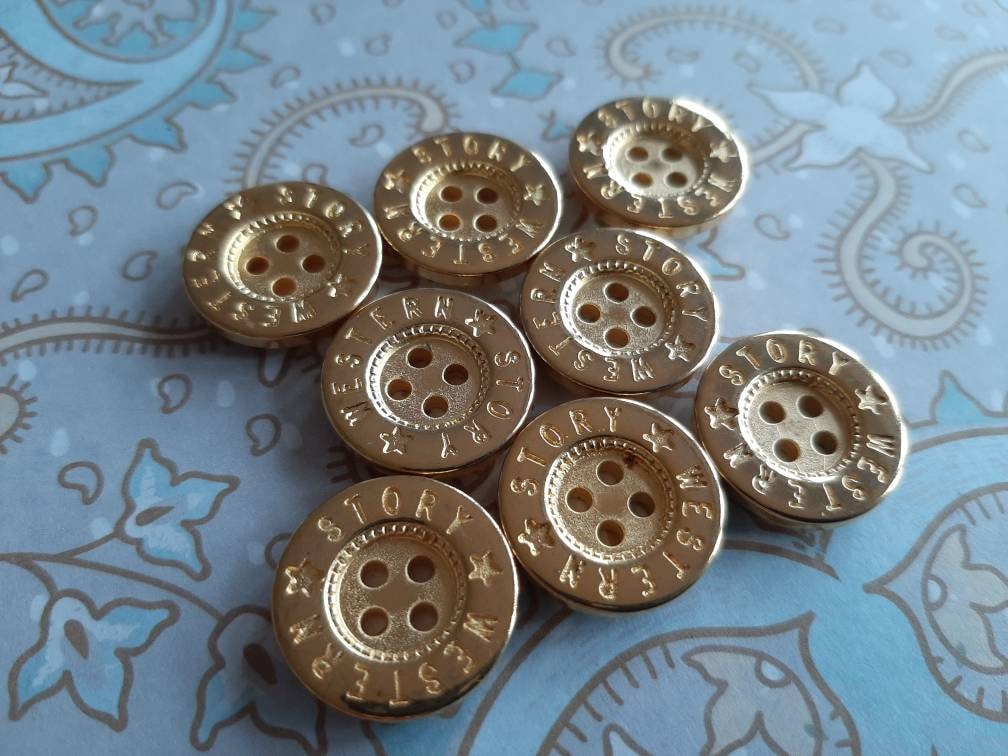 11/16 28L 18mm Western Style Gold Buttons Last 8 Only - Etsy