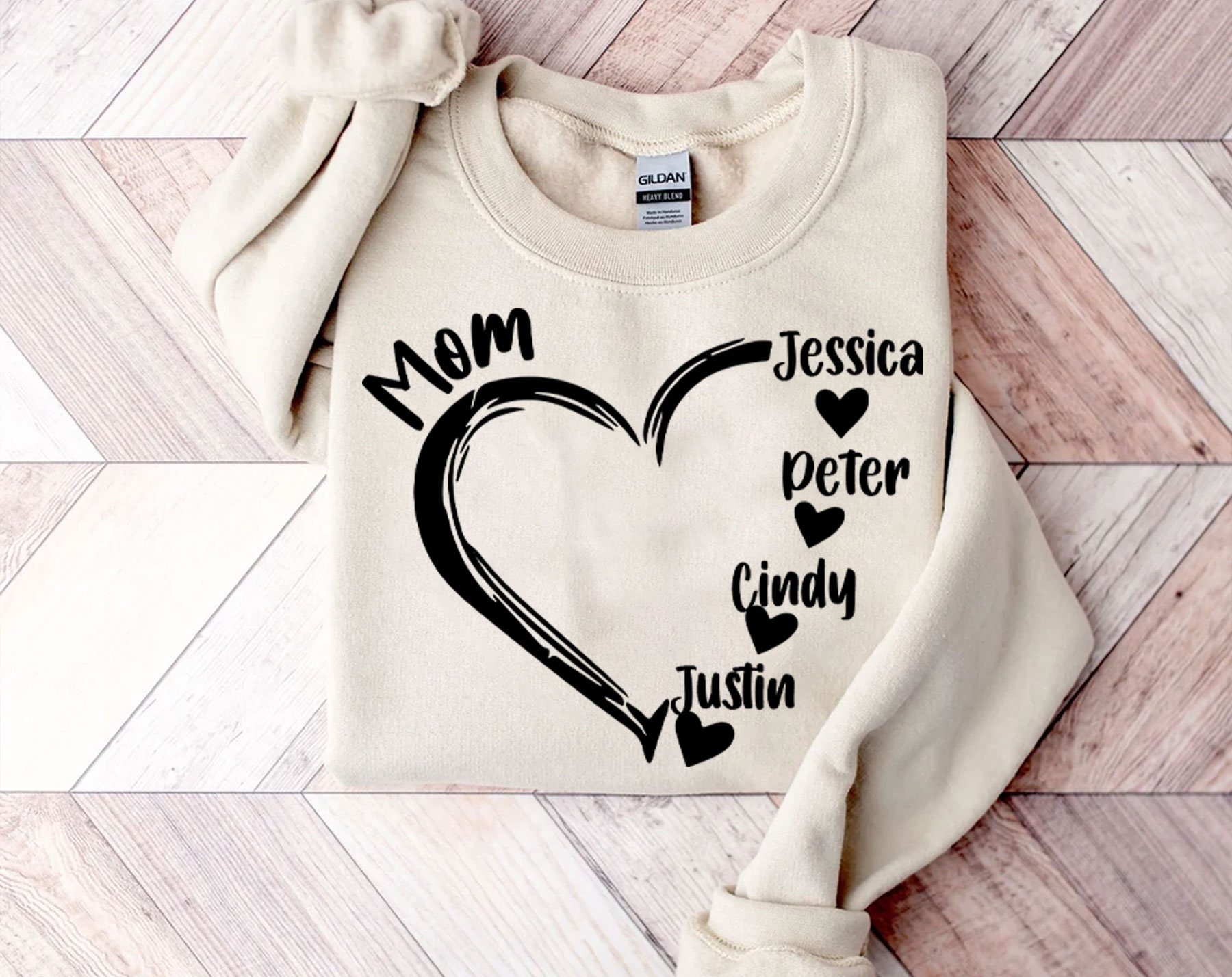 CUSTOM Heart Kid Name Mother Shirt Svg Png Bundle Grammy/ - Etsy México