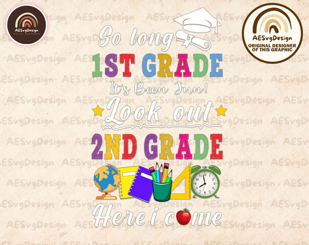 So Long First Grade Svg It's Been Fun Look Out Second - Etsy