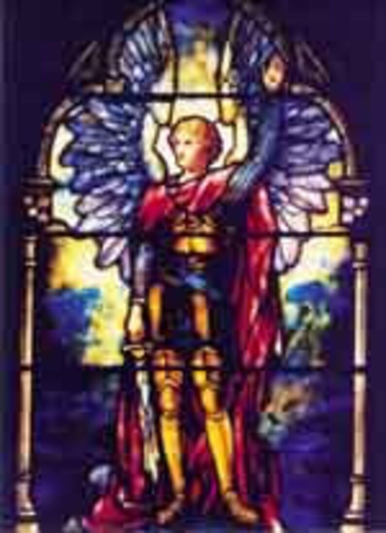 Archangel Michael Stained Glass 8x10 Photograph | Etsy