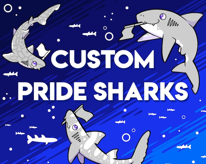 Custom Pride Shark Sticker! - Commission Pride Lgbt Sticker Commissions ...