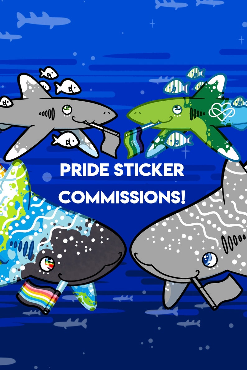 Custom Pride Shark Sticker Commission Pride Lgbt Sticker - Etsy