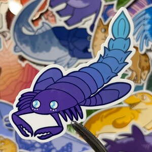 Silurian Paleontology Stickers - 14 Designs - Eurypterus Pterygotus ...