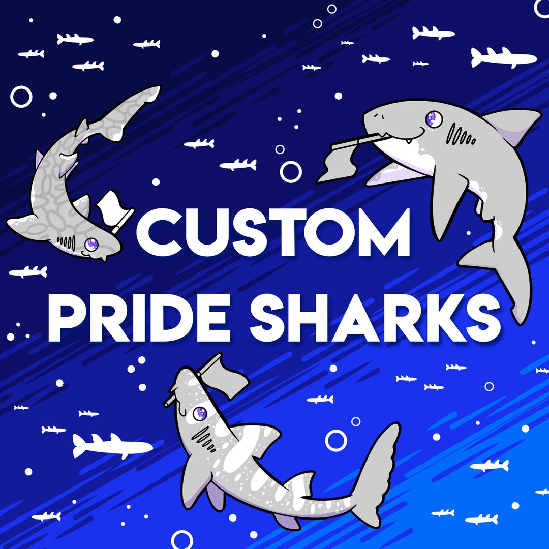 Custom Pride Shark Sticker! - Commission Pride Lgbt Sticker Commissions ...