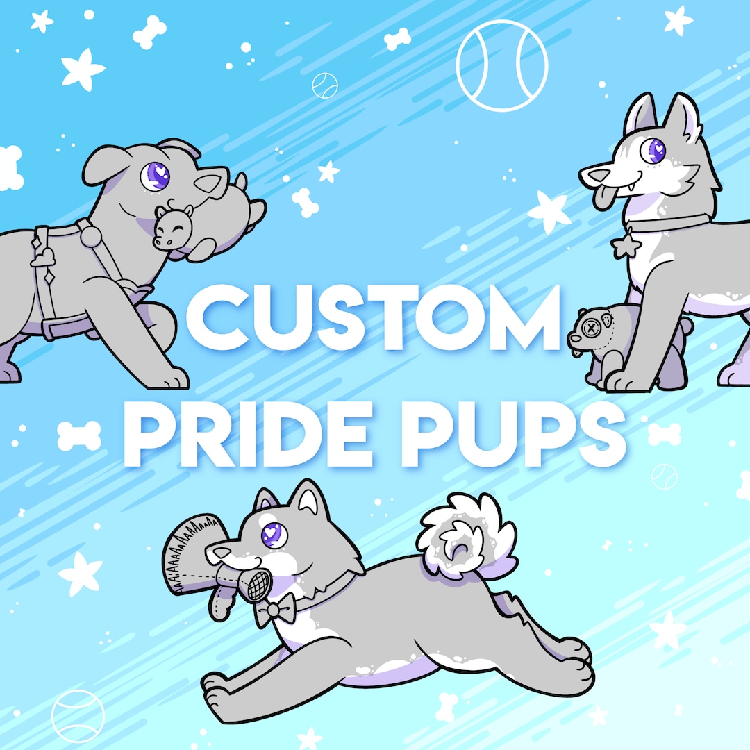 Custom Pride Pups - Commission Sticker Pride Flag LGBT Lesbian Gay ...