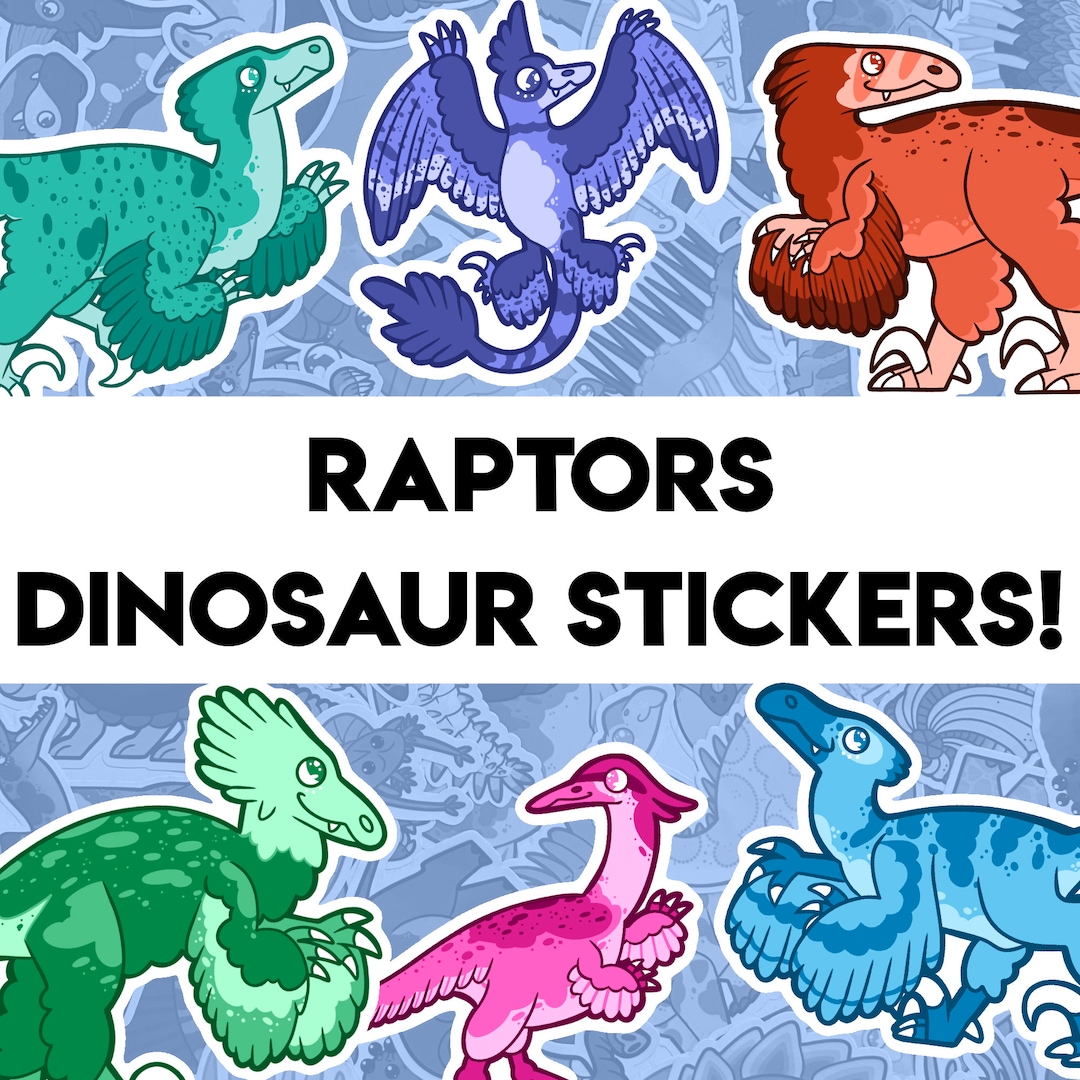 Raptors! - 18 Dromaeosaur Dinosaur Cretaceous Paleontology Stickers ...