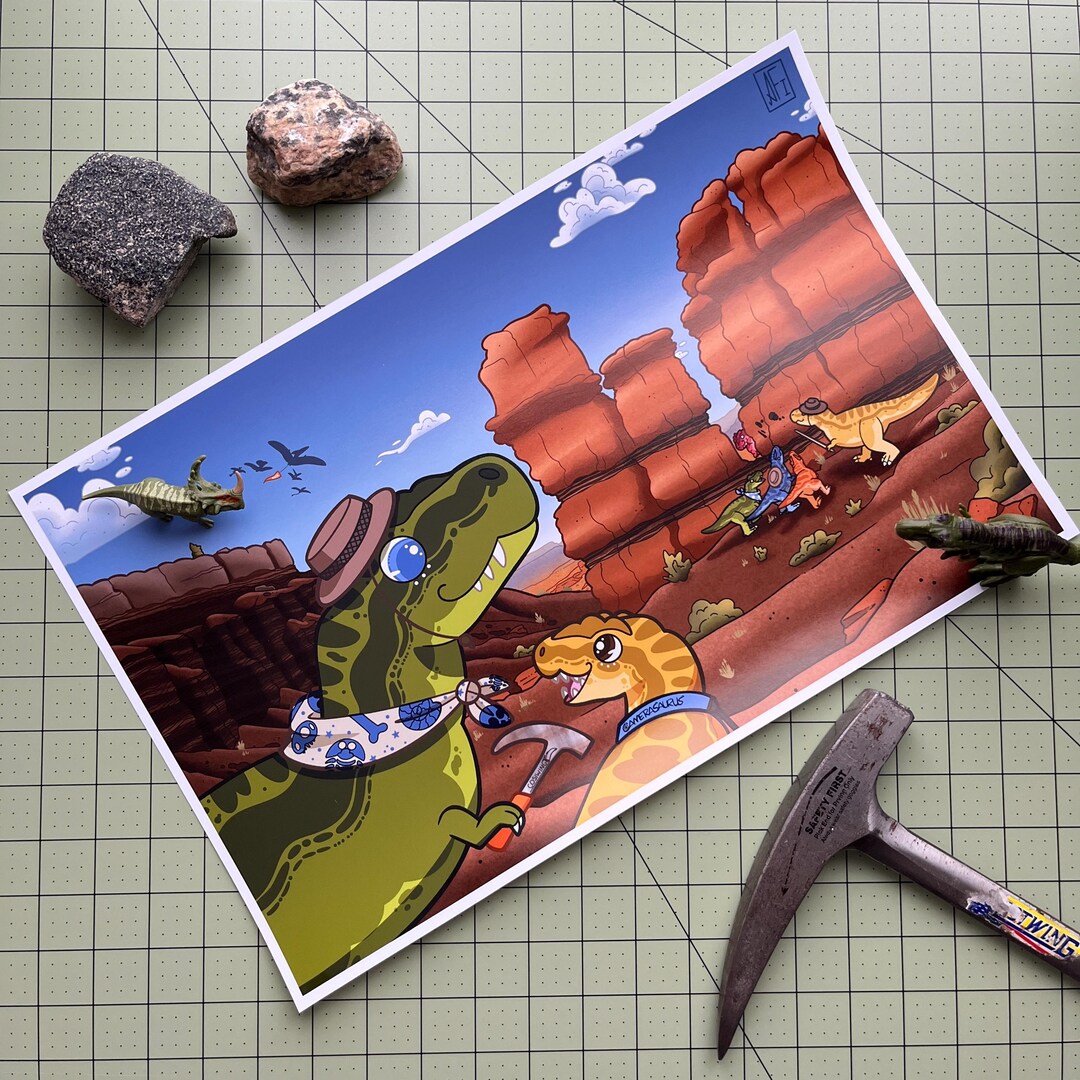 T-rex Paleontology Field Trip Poster – Jurassic Park Inspired Art Print ...