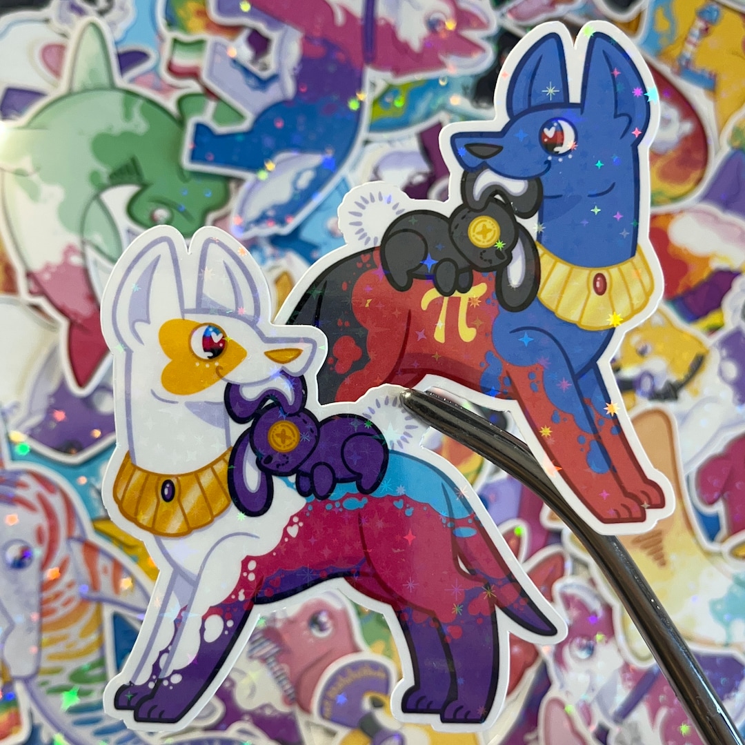 Polyamorous Pride Flag Pharaoh Hound LGBT Pride Pup Sticker Big and ...