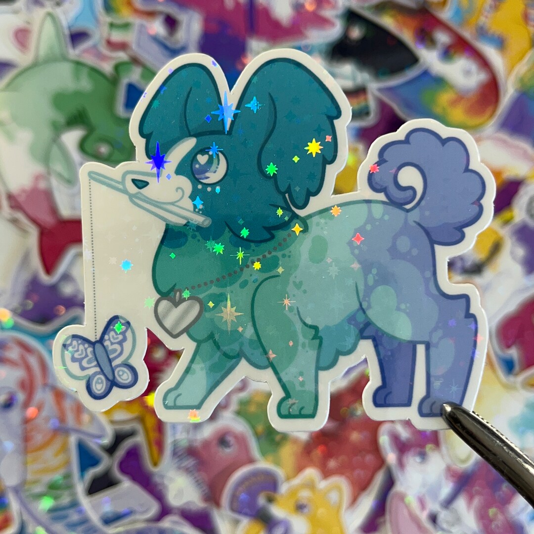 Neptunic Pride Flag Papillon discontinuing LGBT Pride Pup Sticker Big ...