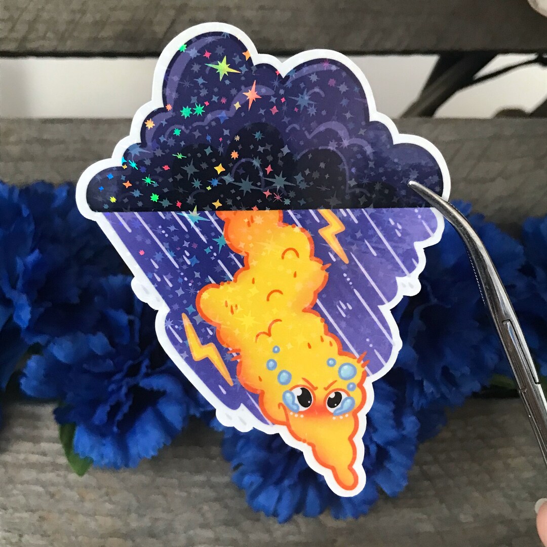 Thunder Worm Worm on A String Rain Angry Crying Holographic - Etsy