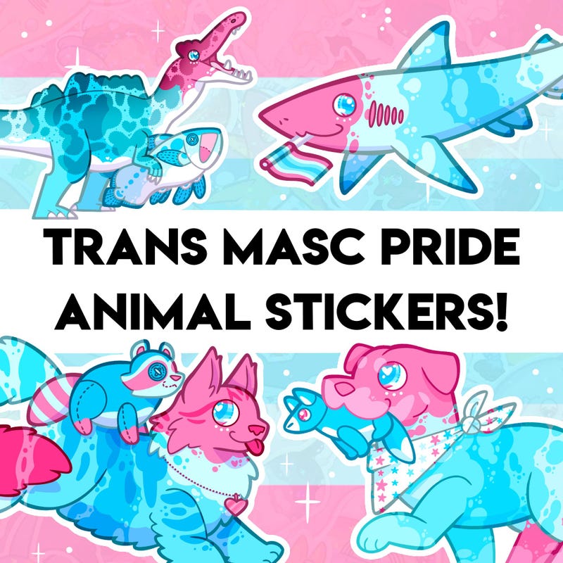 Trans Dinosaur Stickers - Etsy