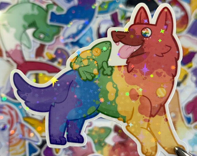 Pride Puppies Vinyl Stickers LGBT Vinyl Pride Flag Diecut Dogs Sticker ...