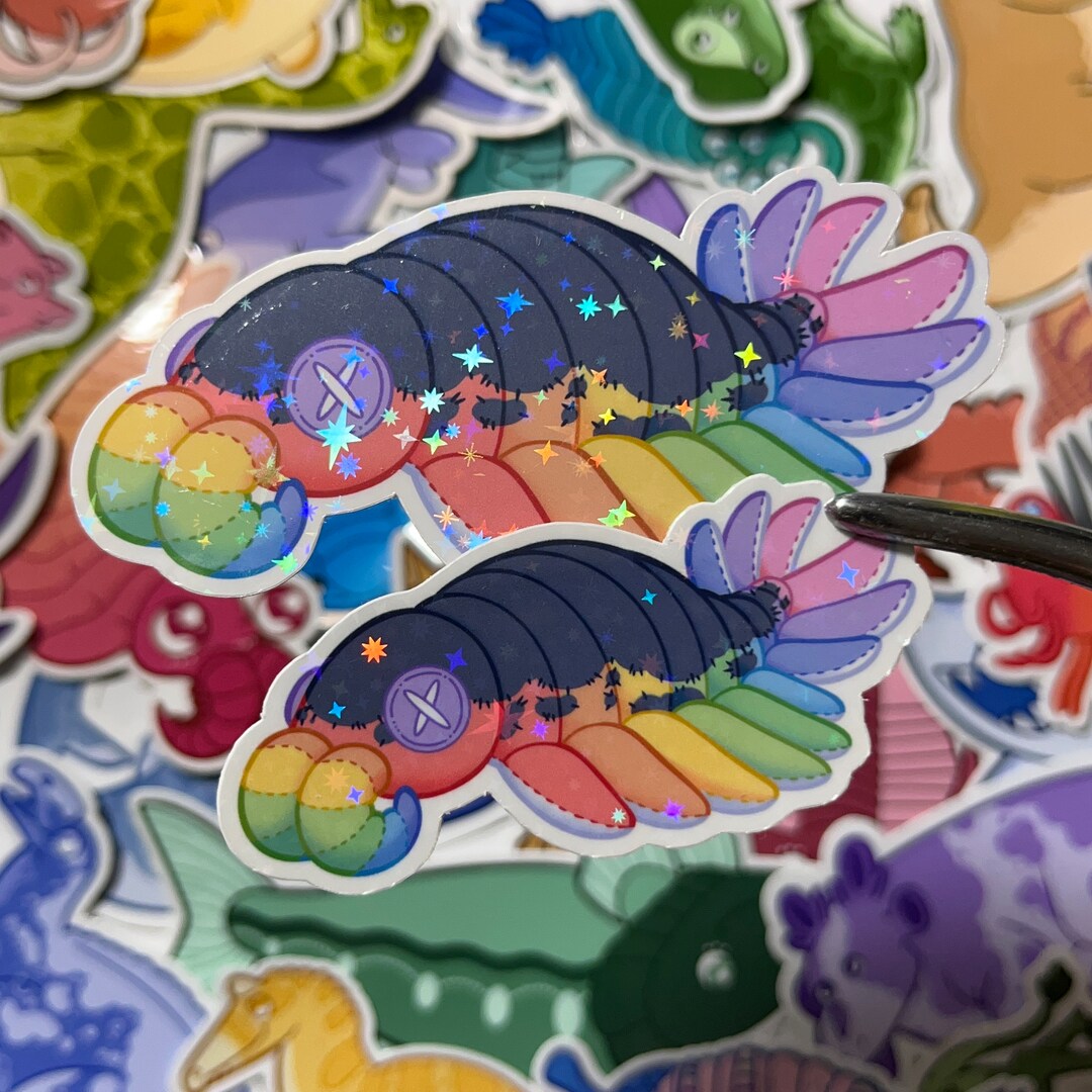 Rainbow Anomalocaris Plushie Sticker Holographic Dinosaur - Etsy