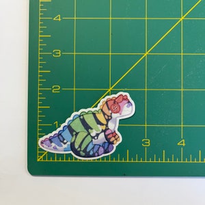 Rainbow Carnotaurus Plushie Sticker Holographic Dinosaur - Etsy