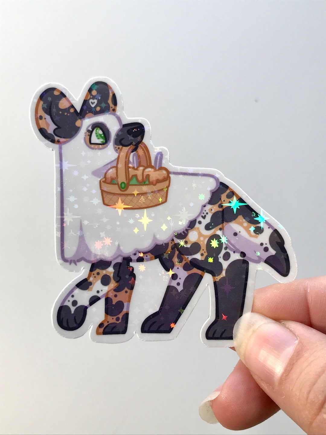 Painted Ghost Dog - Spooky Menagerie Day 10 Sticker - 1st Annual Animal ...