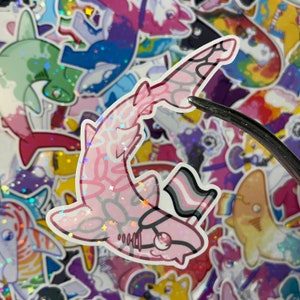 Demigirl Pride Stickers! - Shark, Dog, Cat, Dinosaur Designs ...