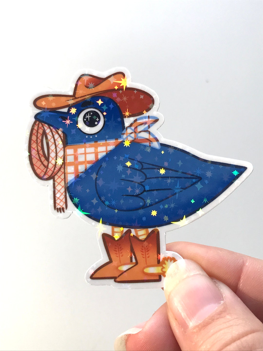 What in Crownation Western Cowboy Crow Holographic Glossy - Etsy