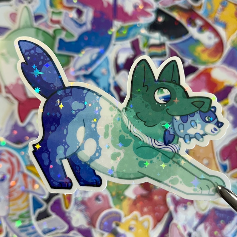 Gay Pride Flag Blue Heeler LGBT Pride Pup Sticker Big and - Etsy