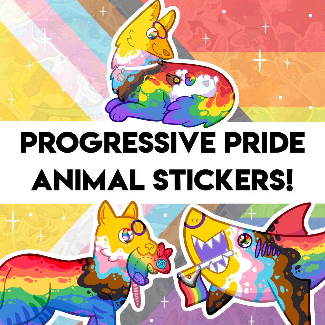 Progressive Flag Belgian Shepherd - LGBT Pride Pup Sticker - Big and ...