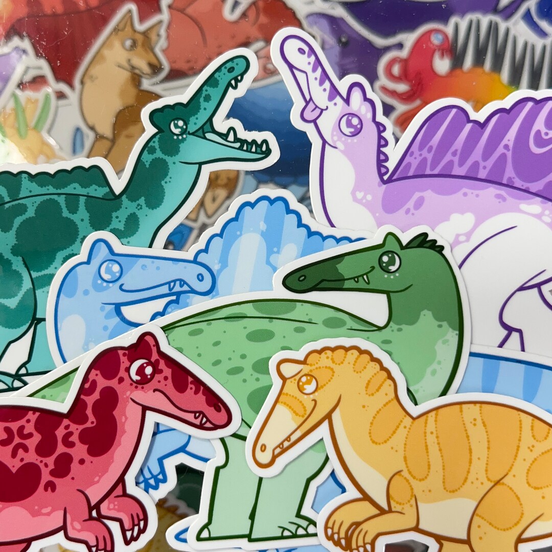 The Spinosaurs 6 Set Paleontology Stickers Spinosaurus, Irritator ...
