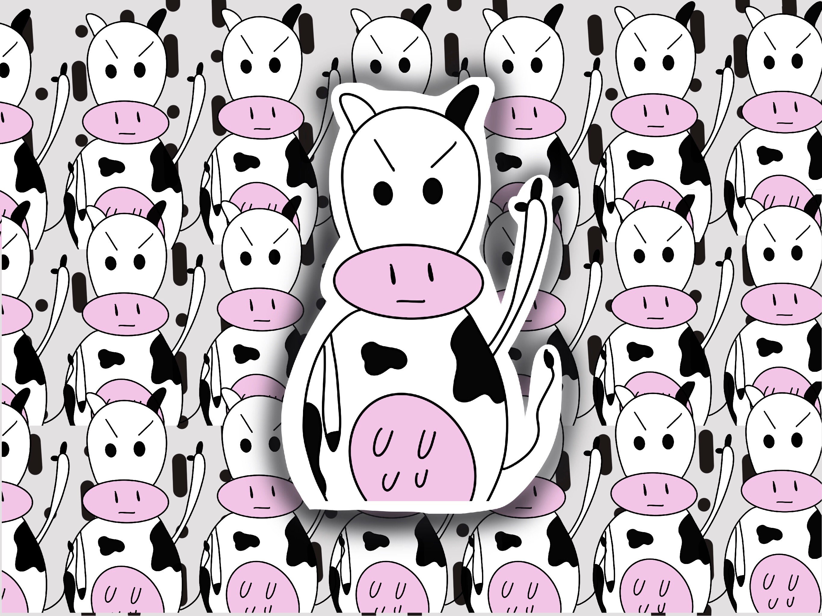 Angry Cow Sticker - Etsy