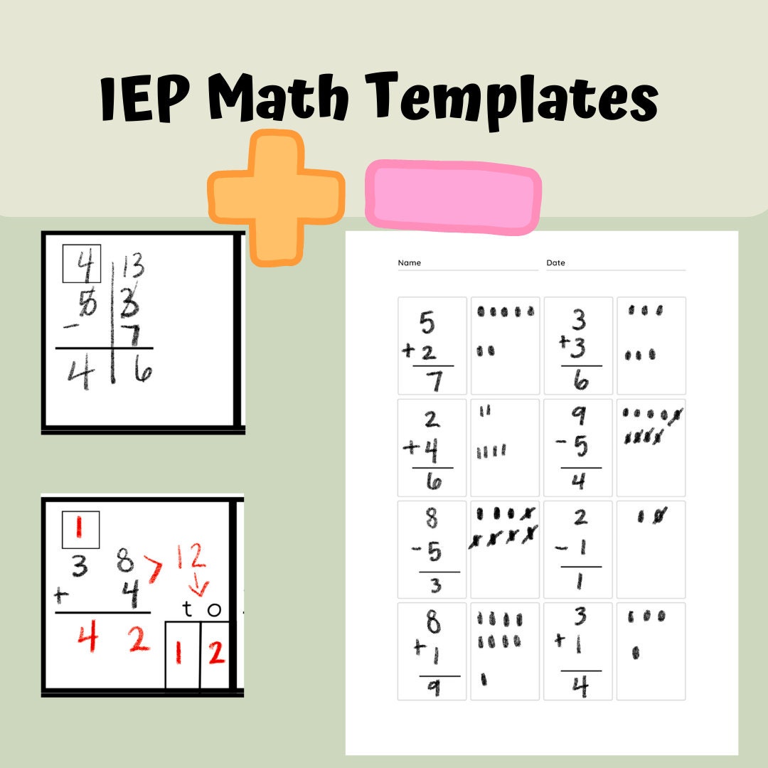 IEP Math Templates - Etsy